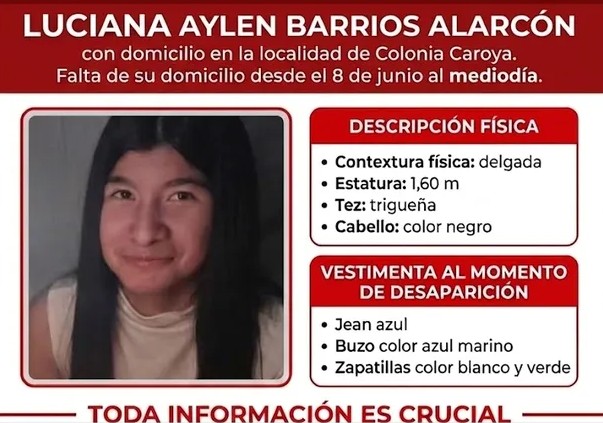 Quién es Luciana, la adolescente desaparecida en Colonia Caroya ...